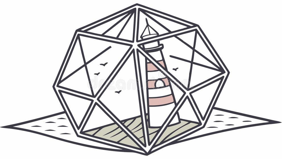 Complex Geometric Polyhedron. Abstract Structure and Mathematical Form, Vector Design Generative ...