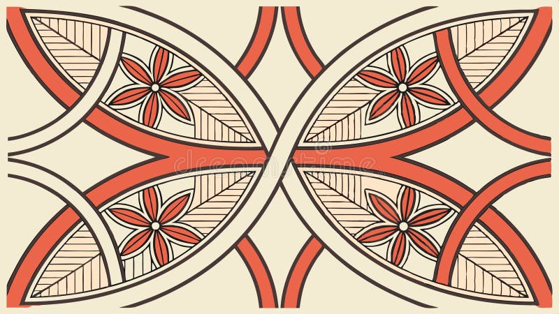 Complex Geometric Repeating Pattern of Interconnected Circles and Lines ...