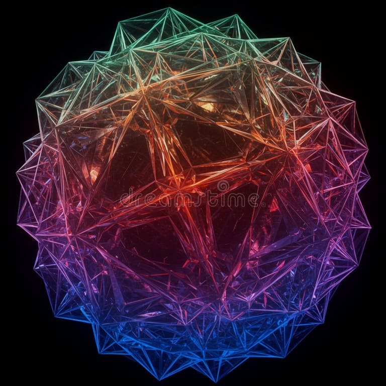 A Complex, Geometric Sphere Composed of Interconnected Transparent ...