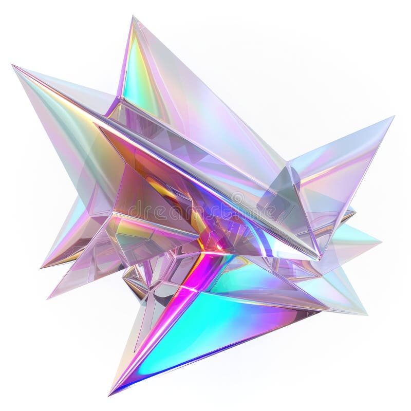 A Complex Geometric Star Shape with an Iridescent Surface Stock Photo ...