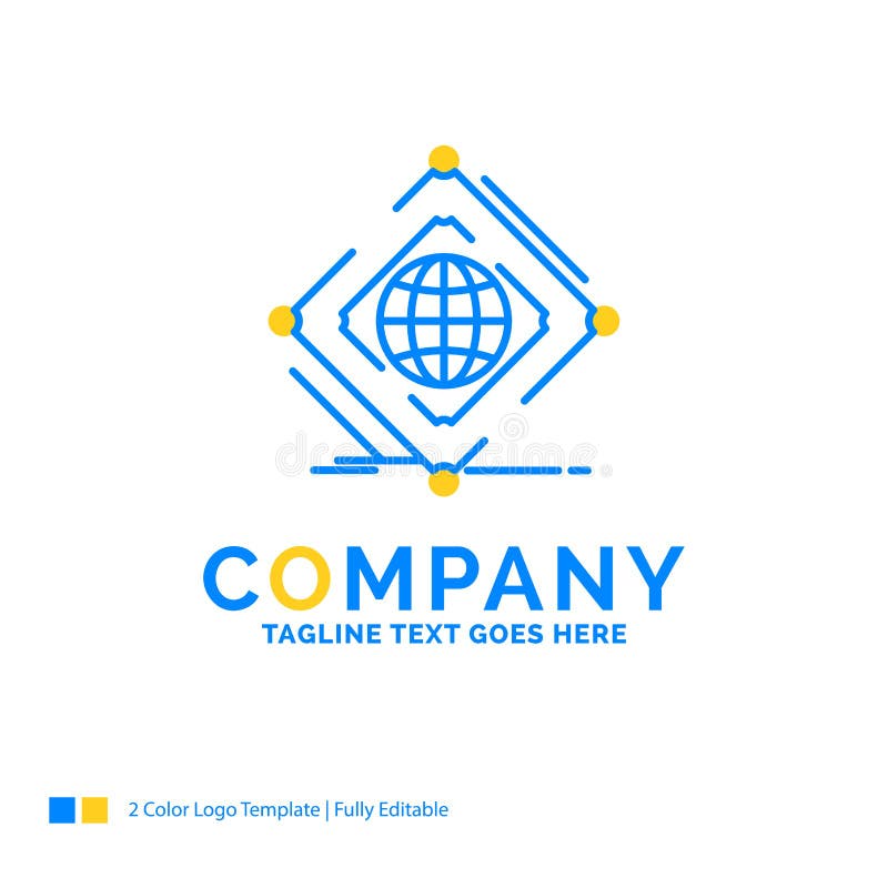 Complex, Global, Internet, Net, Web Blue Yellow Business Logo Te Stock ...
