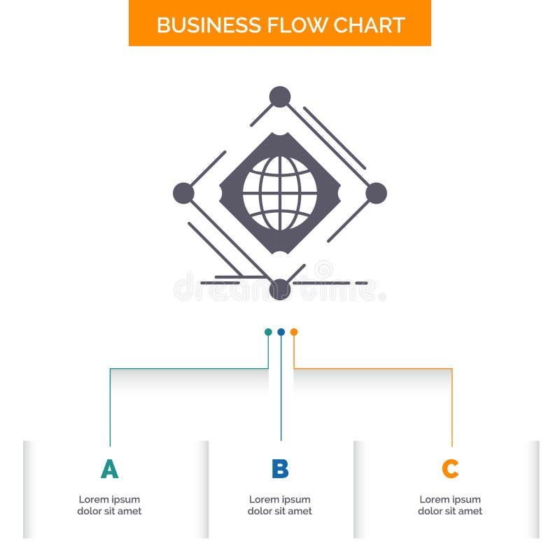 Complex, Global, Internet, Net, Web Business Flow Chart Design with 3 ...