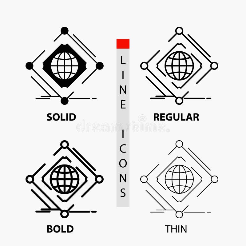 Complex, Global, Internet, Net, Web Icon in Thin, Regular, Bold Line ...