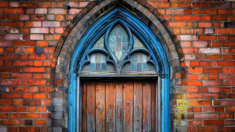 Complex Gothic Architectural Elements in an Old Brick Structure Stock ...