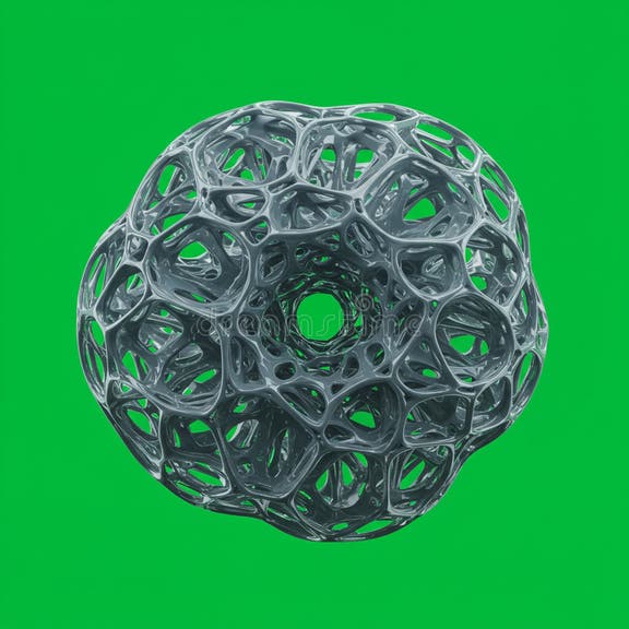 A Complex, Gray, Lattice-like 3D Structure with a Central Hollow ...