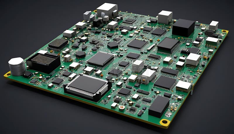 Complex Green Electronic Circuit Board Stock Photo - Image of high ...