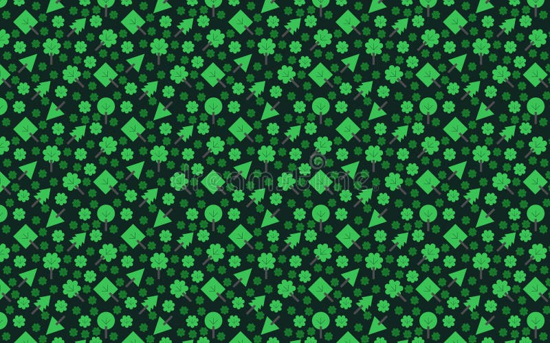 Complex Green Trees Pattern Seamless Image Background. Stock ...
