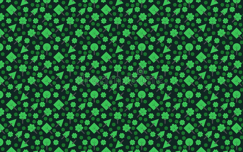 Complex Green Trees Pattern Seamless Image Background. Stock ...