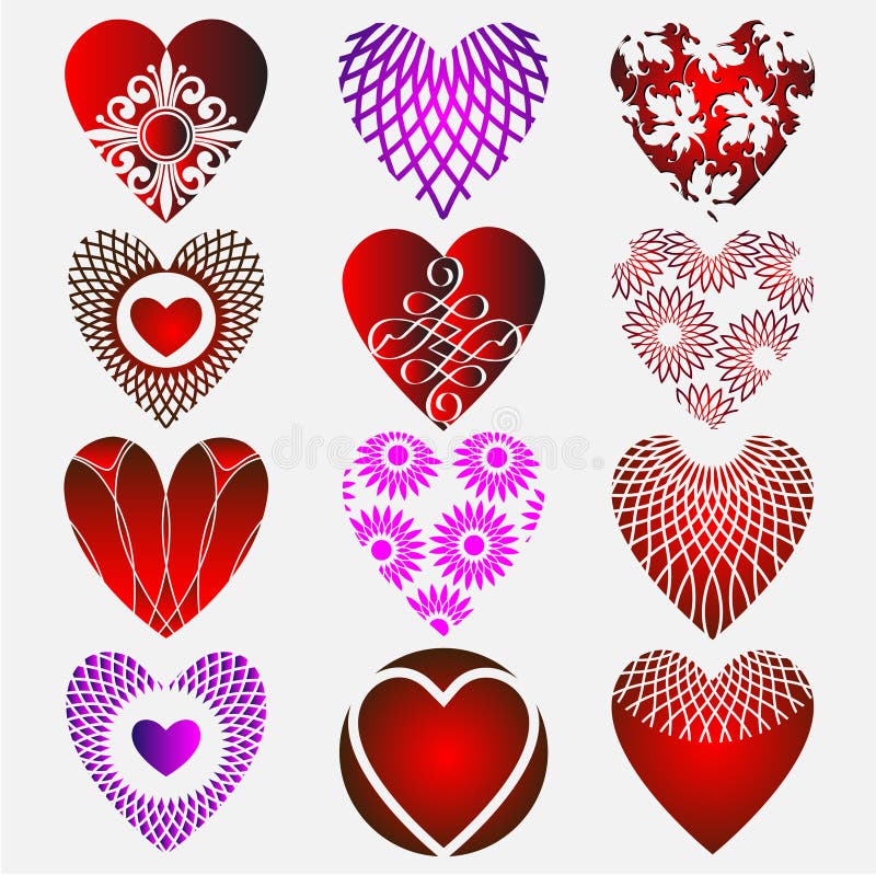 Set Of Vector Sex Hearts Icons Stock Vector Illustration Of Burlesque