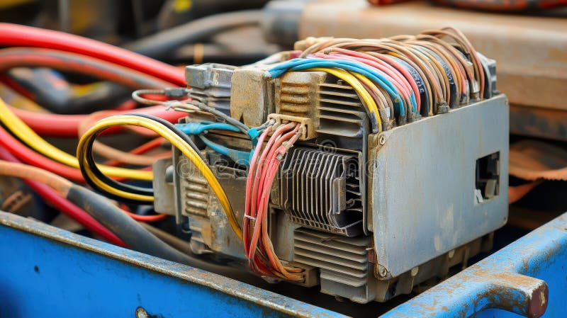 Complex Industrial Electrical Connection with Wires and Heat Sinks ...