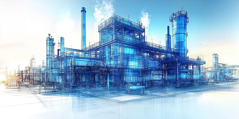 Complex Industrial Facility Showcasing Advanced Manufacturing Processes ...