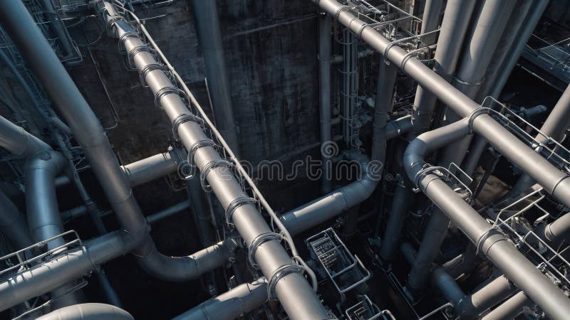 Complex Industrial Pipe Systems and Infrastructure within Various ...