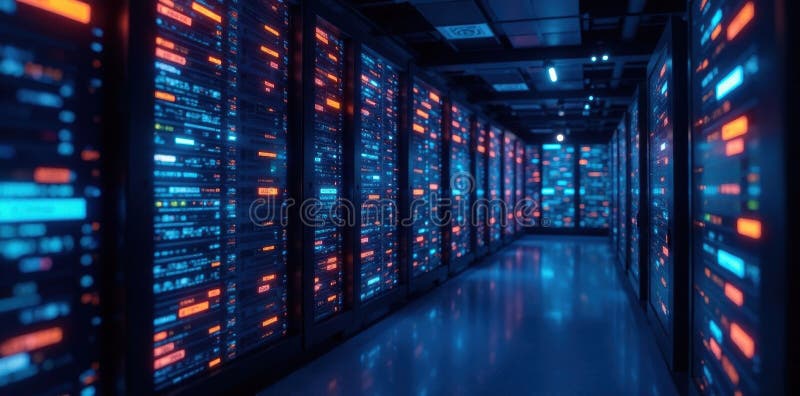 Complex Interconnected Data Centers, Showcasing Digital Services ...
