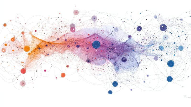 Complex Interconnected Digital Network Visualizing Data Flow with ...