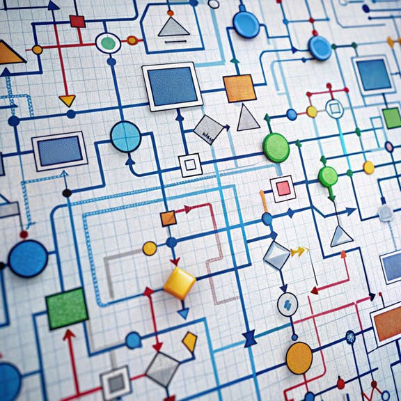 Complex Interconnected Network Diagram Stock Illustration ...