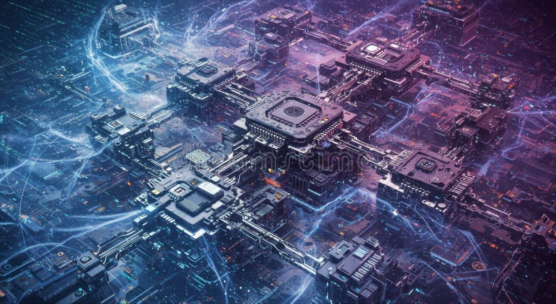 Complex Interconnected Systems Form a Futuristic Digital Cybernetic ...