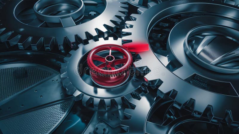 Complex Interlocking Gears Mechanism, Industrial High Quality Image ...