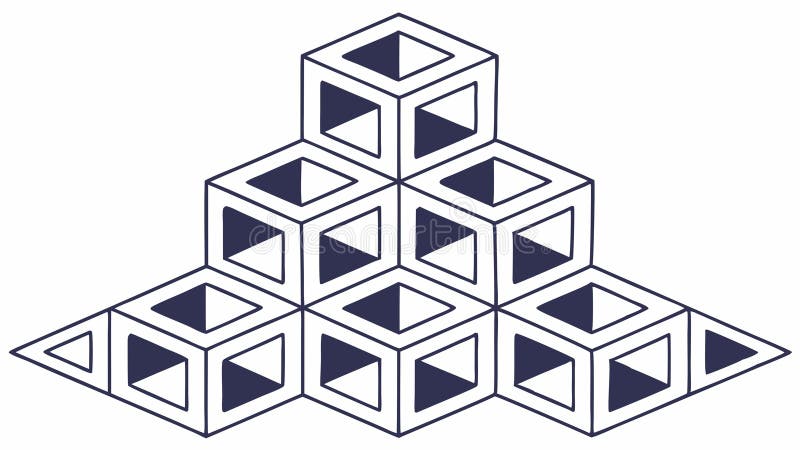 Interlocking Geometric Shapes that Morph into Circuits Stock Illustration - Illustration of ...