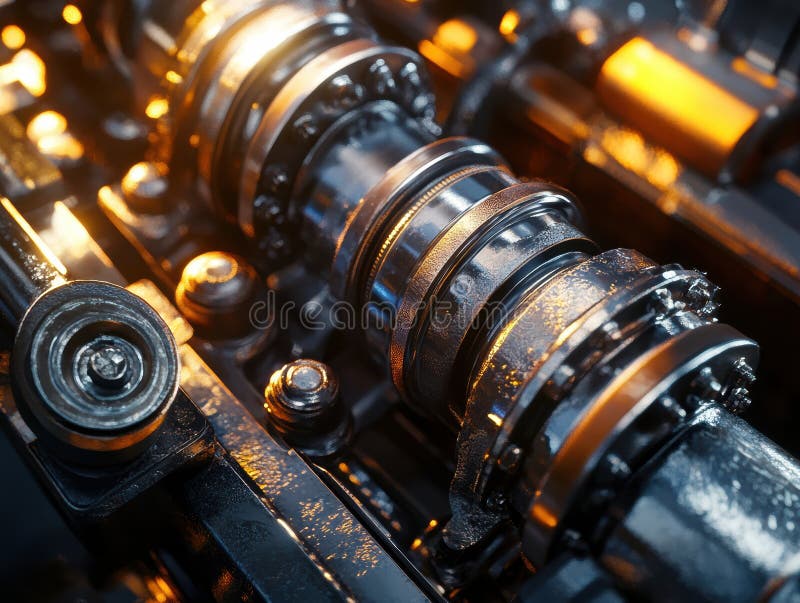 Complex Interlocking Metallic Machinery Assembly Gears and Components ...