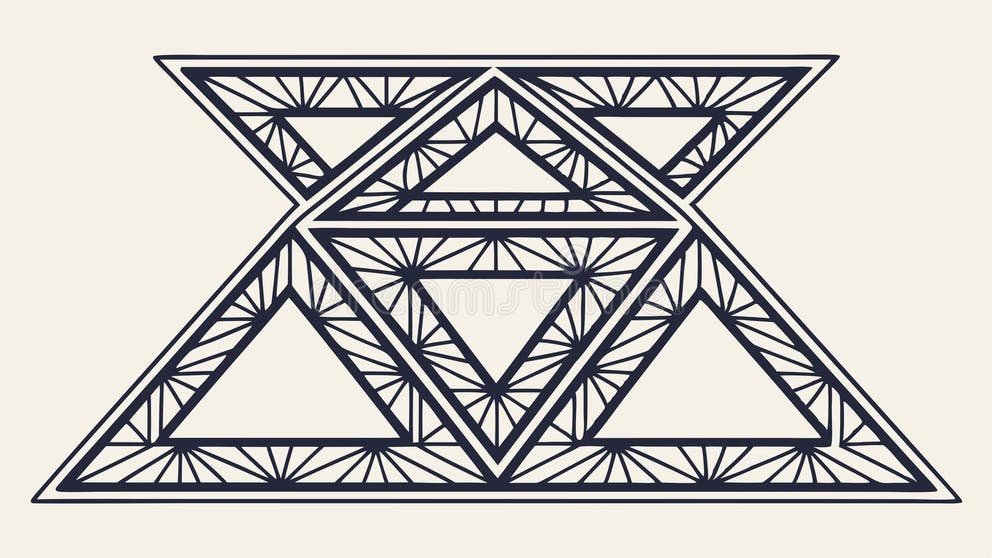 Complex Interlocking Triangles Geometric Pattern, Abstract and Modern ...