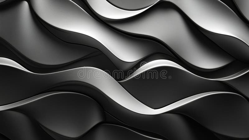 Complex Interplay of Curves in a Sleek Black Background Design Stock ...