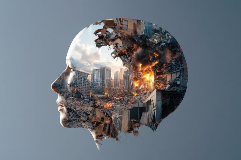 Complex Interplay of Human Emotion and Destruction Depicted within a ...