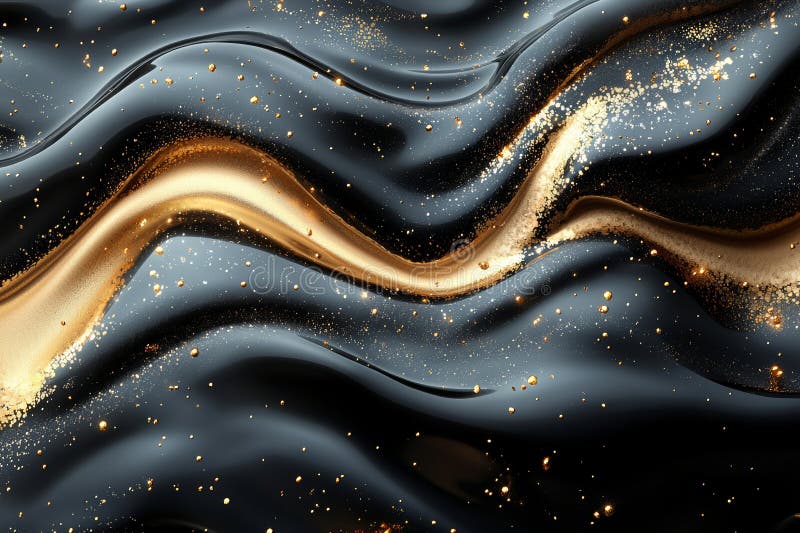 A Complex Interplay of Metallic Gold and Deep Black Inks, Accompanied ...