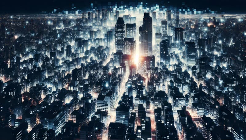 A Complex Interplay of Shadows from Towering Buildings and Radia Stock ...