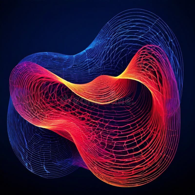 Complex Intersecting Wireframe Wave Design Stock Image - Image of ...