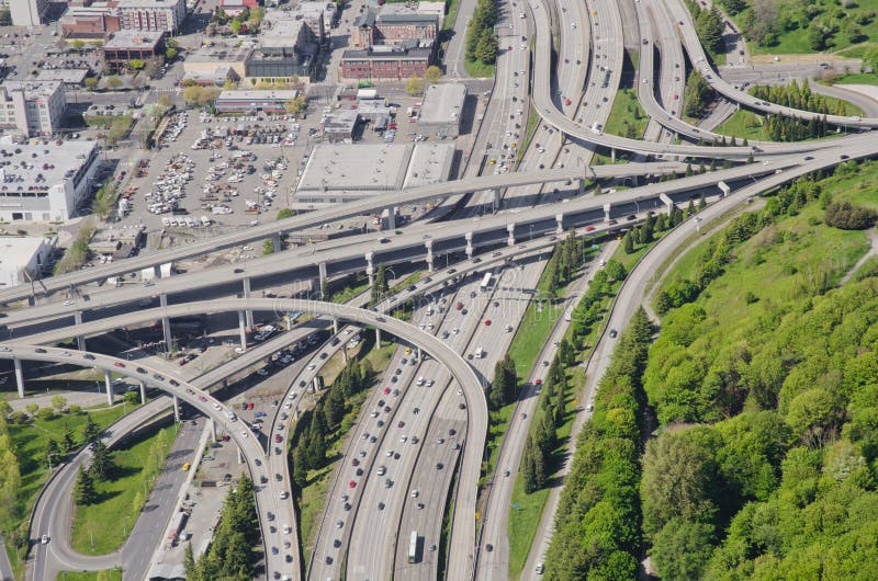 Interstate Junction Aerial View Stock Image - Image of crowded ...