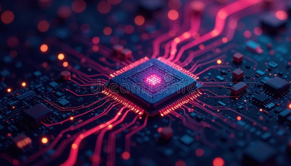 Complex Interwoven Circuits Binary Code Texture High Tech Overlay Stock ...