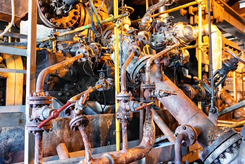 Complex Intricate Pipe Assembly of Old Rusty Pipes Stock Photo - Image ...