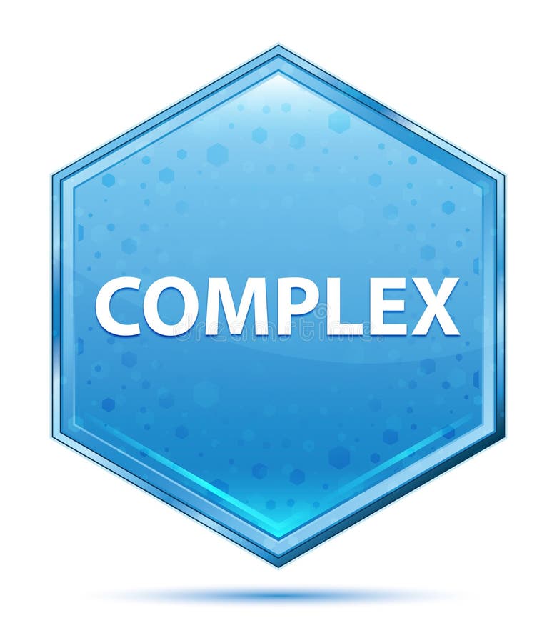 Complex Crystal Blue Hexagon Button Stock Illustration - Illustration ...