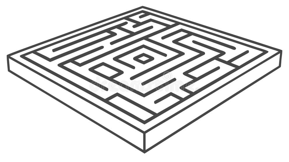 Complex Labyrinth Design: Strategic Pathfinding Game, Vector Design ...