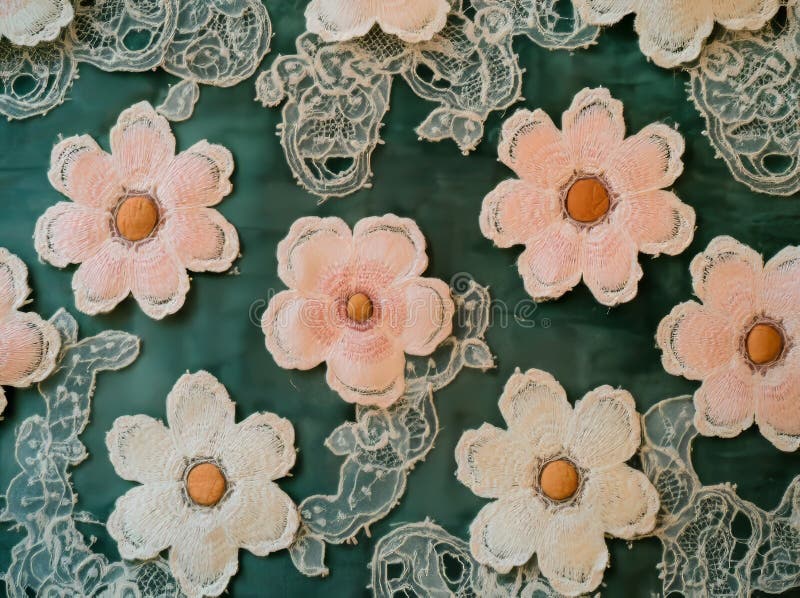 A Complex Lace Pattern with Flower Designs and Earthy Hues, Created for ...