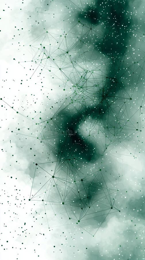 A Complex Lattice of Green Dots and Connecting Lines Signifies ...