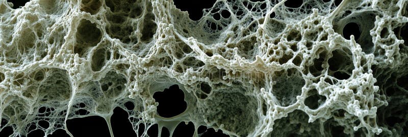 Detailed View of a Dense Microbial Layer Showcasing Unique Structures ...