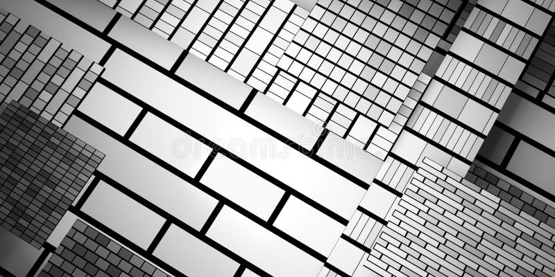 Complex Layered Abstract Background. Brick Pattern Black and White ...
