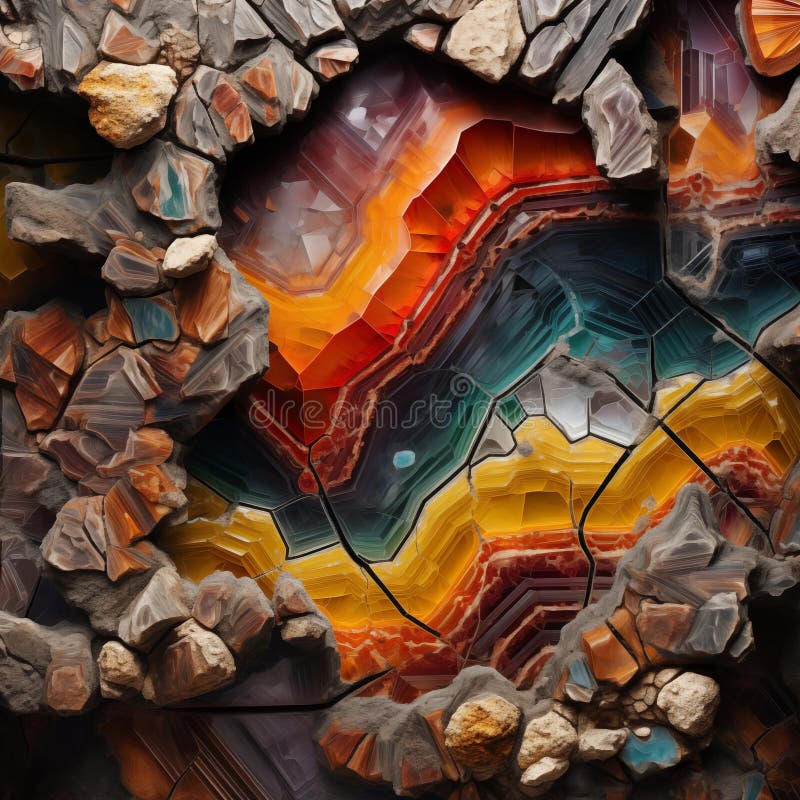 Mineral Formations in Geological Structures Stock Photo - Image of ...