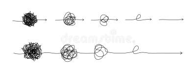 Complex Line and Complicated Way. Idea Thinking Process Concept. Messy ...