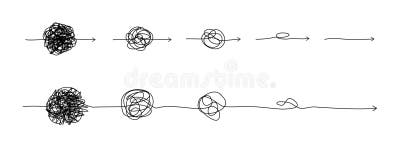 Complex Line and Complicated Way. Idea Thinking Process Concept. Messy ...