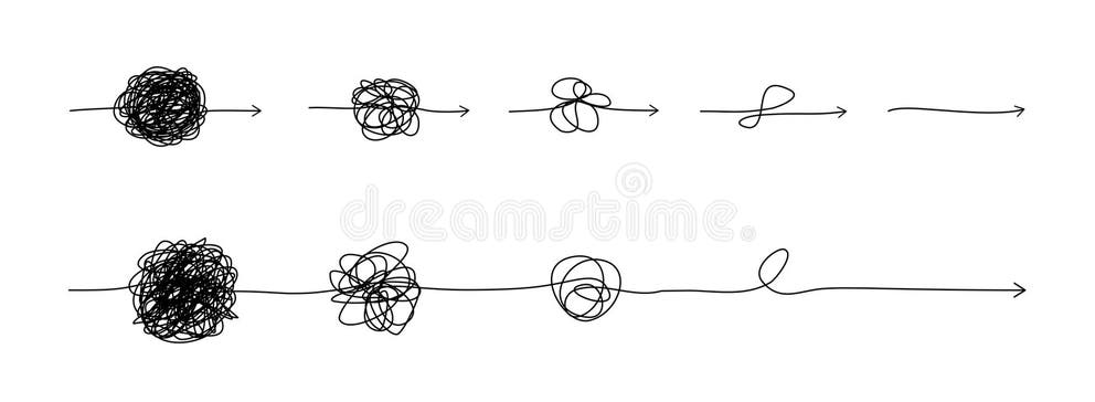 Complex Line and Complicated Way. Idea Thinking Process Concept. Messy ...