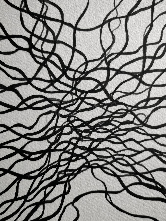 Tangled Thoughts Gradually Transforming into Calm, Organized Lines in a ...