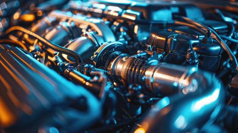 Complex Machine Gears and Engine Parts with Orange Lighting Stock ...