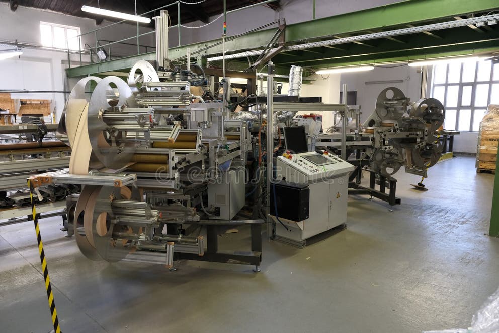 A Complex Machine Stands in a Factory Hall Stock Photo - Image of ...