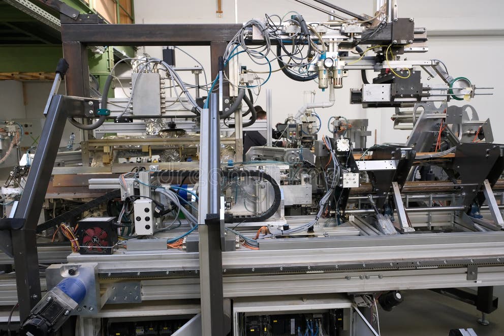 A Complex Machine Stands in a Factory Hall Stock Photo - Image of ...