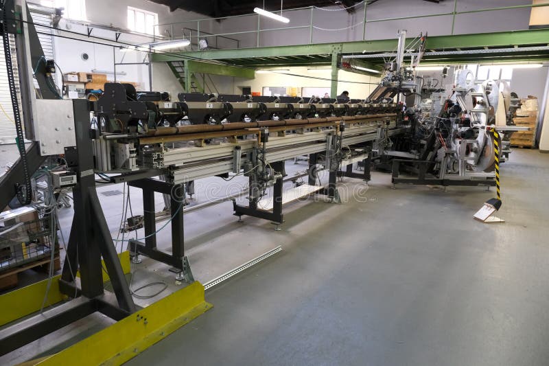 A Complex Machine Stands in a Factory Hall Stock Photo - Image of ...
