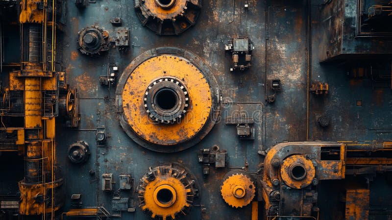 Industrial Machinery Close-up Showcasing Intricate Gears and Metal ...