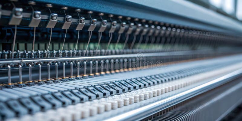 Complex Machinery in Operation at a Textile Factory during Daylight ...