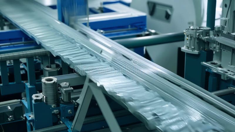 Complex Machinery Rotates and Shifts As it Creates Continuous Ribbons ...